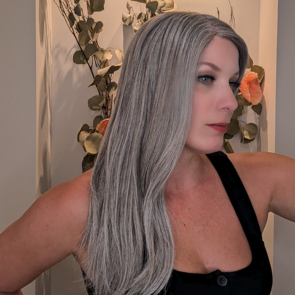 Clipless Topper Human Hair | Light Grey – Encelia Hair